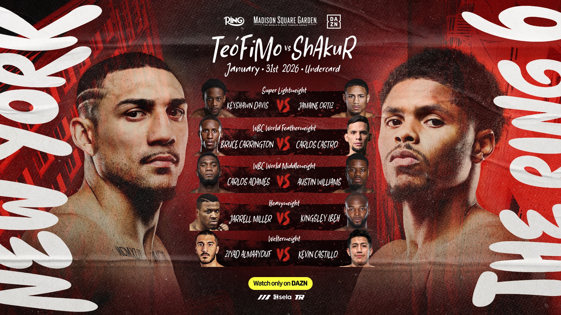 The Full Undercard For Teofimo Lopez vs Shakur Stevenson on Janaury 31 ...